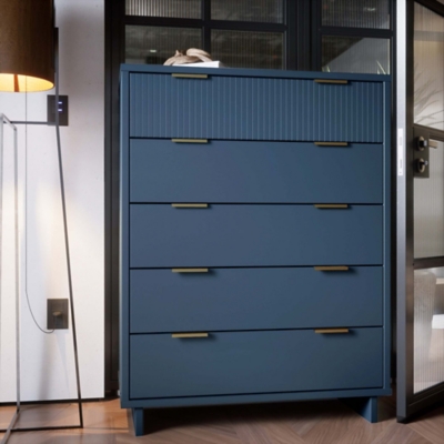 Click here for Manhattan Comfort 38 5 Drawer Dresser  Midnight Bl... prices