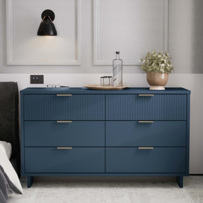 Click here for Manhattan Comfort 55 6 Drawer Dresser  Midnight Bl... prices