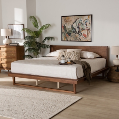 Click here for Baxton Studio Macayle King Platform Bed  Ash Walnu... prices
