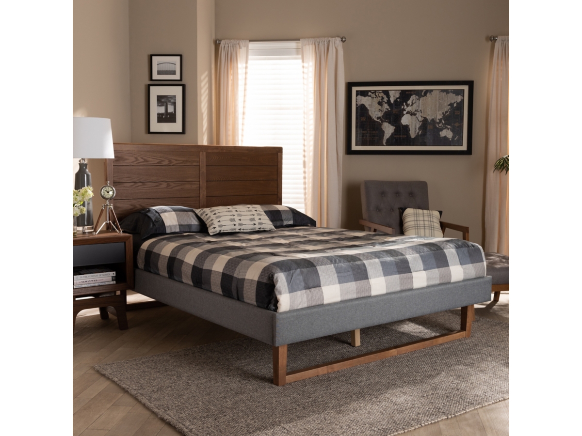 Gabriela Upholstered and Wood Queen Platform Bed Ashley