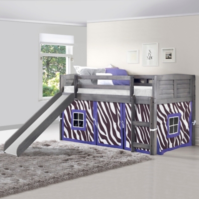 Click here for Donco Kids Louver Twin Loft Bed with Slide and Ten... prices