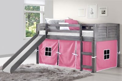 Click here for Donco Kids Louver Twin Loft Bed with Slide and Ten... prices