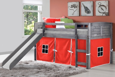Click here for Donco Kids Louver Twin Loft Bed with Slide and Ten... prices