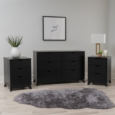 Click here for Linon Pierce 2 Nightstands and Dresser Set  Black prices