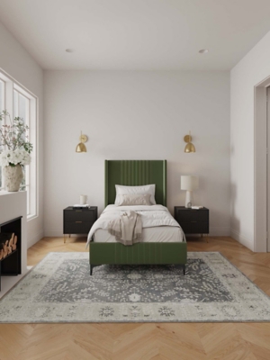 Click here for Manhattan Comfort Promenade Twin Wingback Bed  Mos... prices