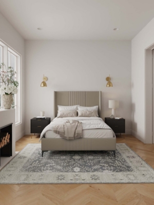 Click here for Manhattan Comfort Promenade Full Wingback Bed  Rus... prices