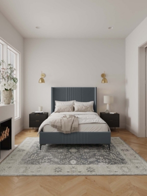 Click here for Manhattan Comfort Promenade Full Wingback Bed  Gra... prices