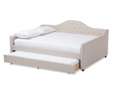 Curved Upholstered Queen Daybed with Trundle | Ashley Furniture HomeStore