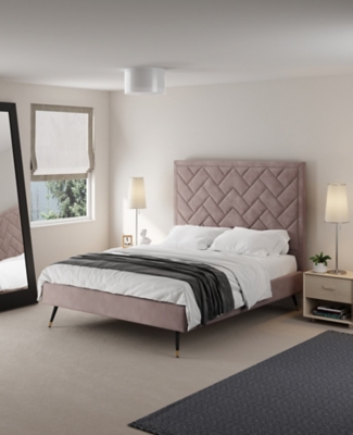Click here for Manhattan Comfort Crosby Queen Upholstered Bed  Bl... prices