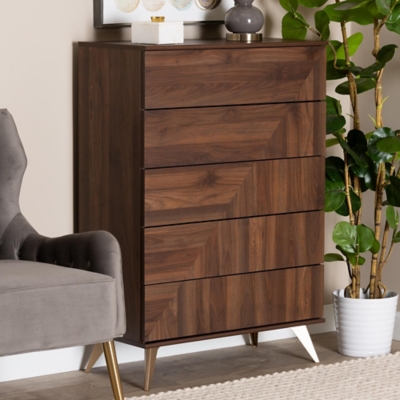 Click here for Baxton Studio Graceland 32 5 Drawer Chest  Walnut... prices