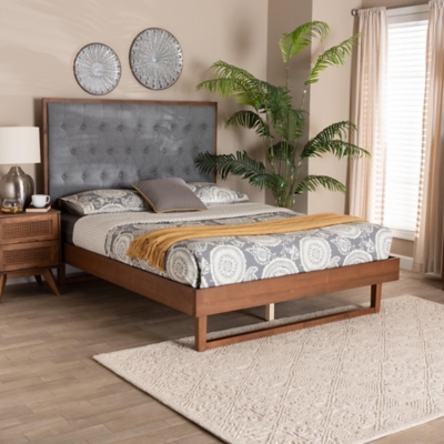 Click here for Baxton Studio Bryn King Panel Platform Bed  Gray/W... prices