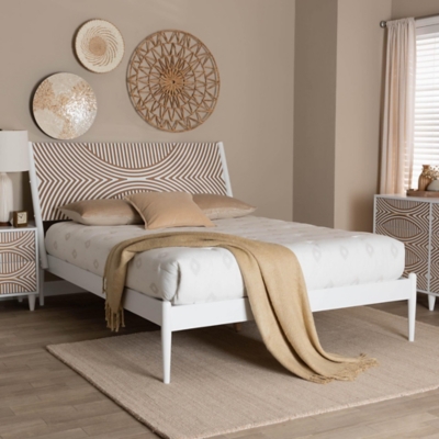 Click here for Baxton Studio Louetta Queen Panel Platform bed  Wh... prices