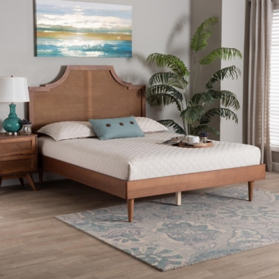 Click here for Baxton Studio Macaria Queen Panel Bed  Walnut Brow... prices