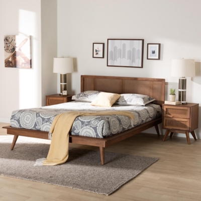 Click here for Baxton Studio Nura Queen Panel Bed with 2 Nightsta... prices