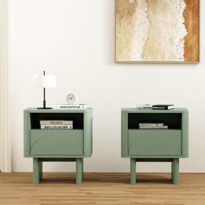 Click here for Manhattan Comfort Ella 20 1 Drawer Nightstand (Set... prices