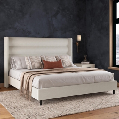 Click here for Novogratz Louis King Upholstered Bed Frame with Tu... prices