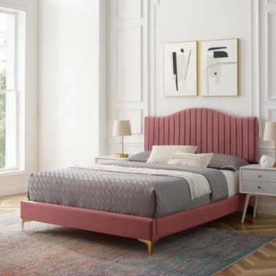 Click here for Modway Juniper Tufted King Platform Bed  Dusty Ros... prices