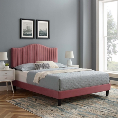 Click here for Modway Juniper Tufted King Platform Bed  Dusty Ros... prices