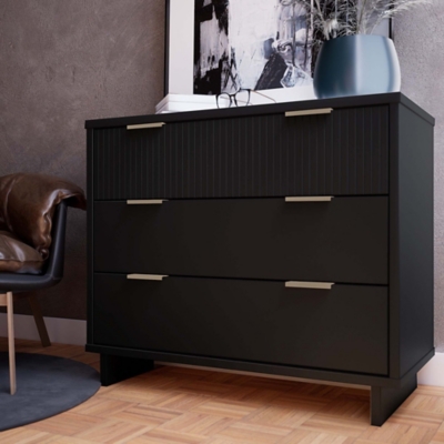 Click here for Manhattan Comfort Standard 38 3 Drawer Dresser  Bl... prices