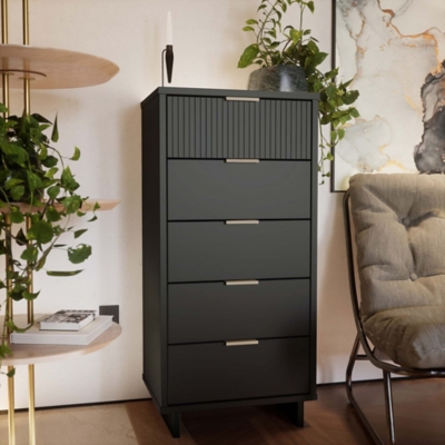 Click here for Manhattan Comfort 23 5 Drawer Dresser  Dark Gray prices