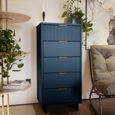 Click here for Manhattan Comfort 23 5 Drawer Dresser  Midnight Bl... prices