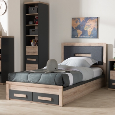 Click here for Baxton Studio Pandora Twin Platform Bed With Stora... prices