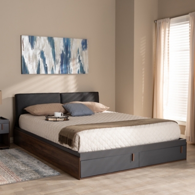 Click here for Baxton Studio Rikke Queen Platform Bed With Storag... prices