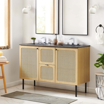 Click here for Modway Chaucer 48 Double Sink Bathroom Vanity  Oak... prices