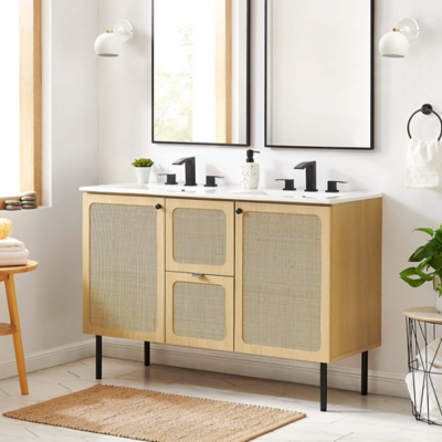 Click here for Modway Chaucer 48 Double Sink Bathroom Vanity  Oak... prices
