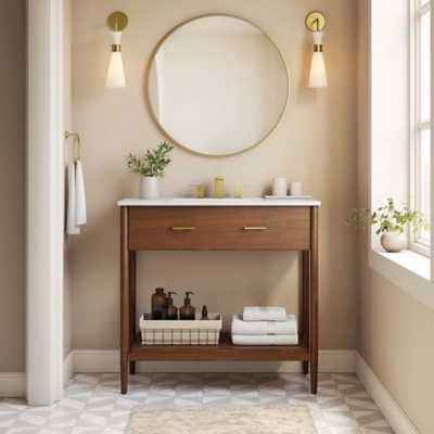 Click here for Modway Zaire 36 Bathroom Vanity  Walnut/White prices