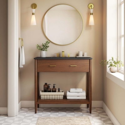 Click here for Modway Zaire 36 Bathroom Vanity  Walnut/Black prices