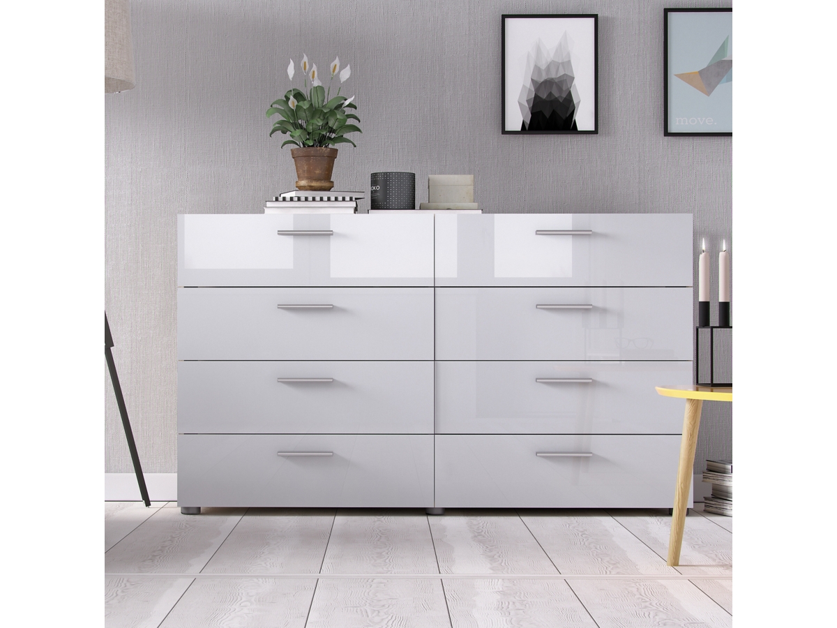 Tvilum white 8 drawer dresser store