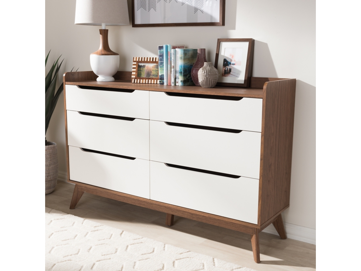 Modern 6 drawer dresser white store