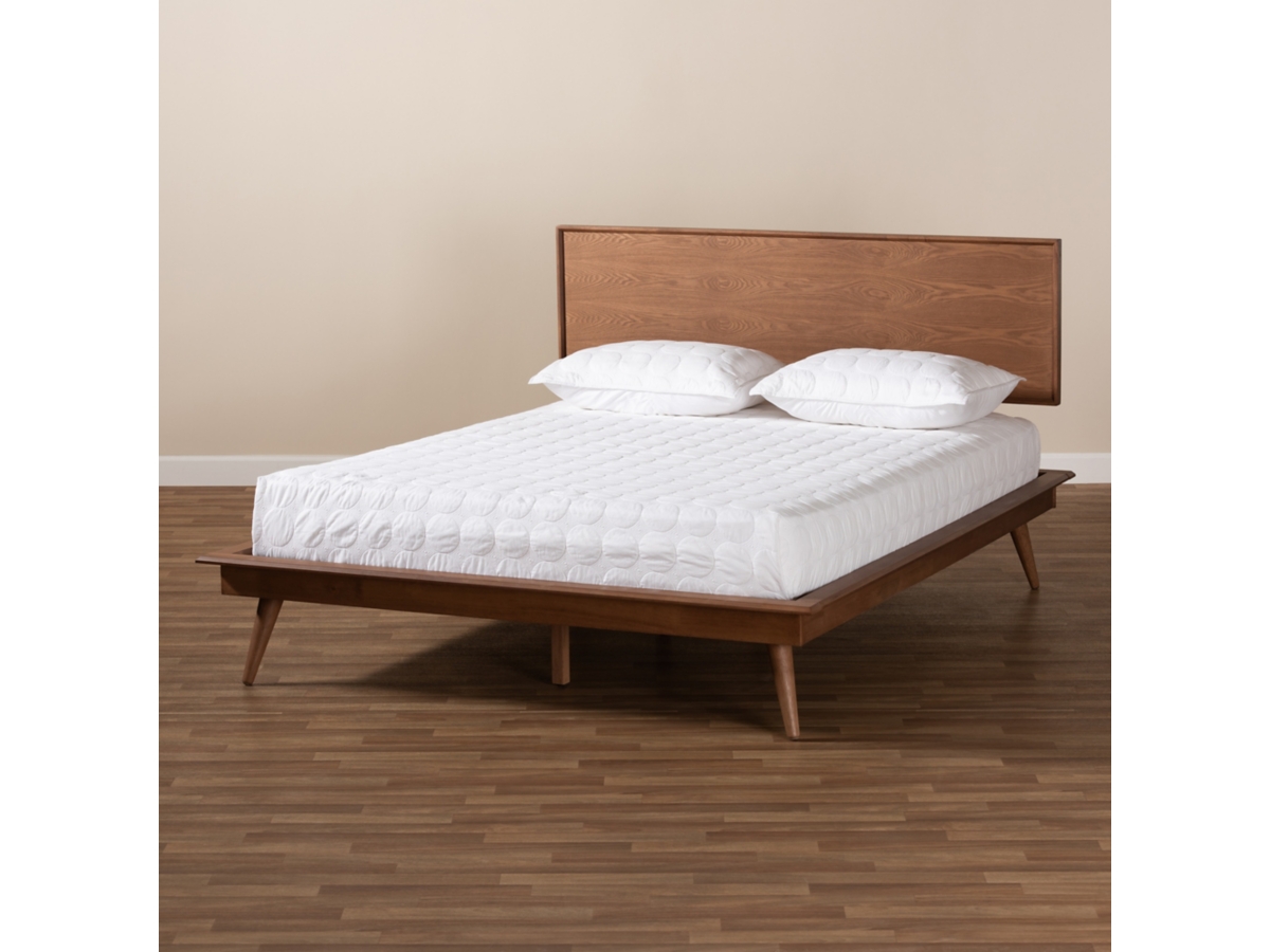 Karine walnut queen platform bed store