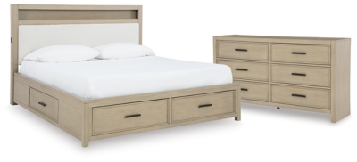 Click here for Calmoro California King Bookcase Bed with Dresser... prices