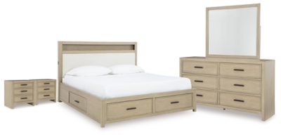 Click here for Calmoro California King Bookcase Bed with Mirrored... prices
