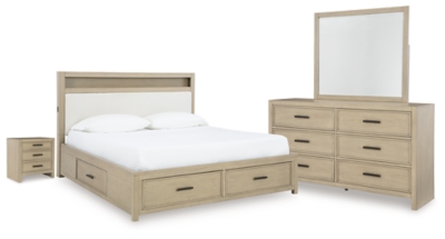 Click here for Calmoro California King Bookcase Bed with Mirrored... prices