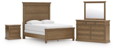 Click here for Mylarken Queen Panel Bed with Mirrored Dresser and... prices