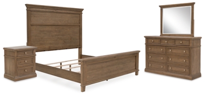 Click here for Mylarken King Panel Bed with Mirrored Dresser and... prices