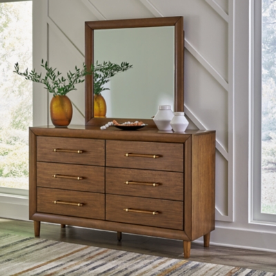 Click here for Lyncott 6 Drawer Dresser and Mirror  Brown prices