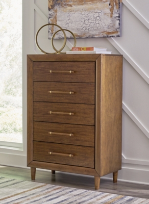 Click here for Lyncott 5 Drawer Chest of Drawers  Brown prices