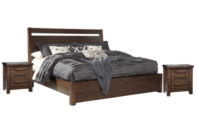Click here for Starmore King Panel Bed with 2 Nightstands  Brown prices