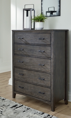 Click here for Montillan 5 Drawer Chest of Drawers  Grayish Brown prices