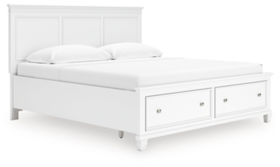 Click here for Fortman King Panel Storage Bed  White prices