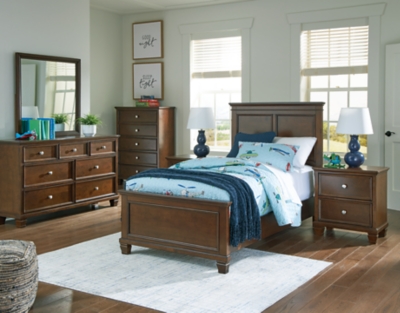 Click here for Danabrin Twin Panel Bed with Mirrored Dresser  Che... prices