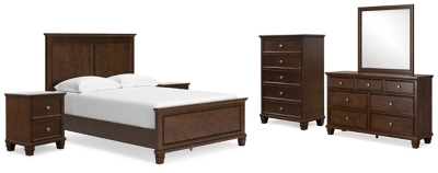 Danabrin Full Panel Bed with Mirrored Dresser, Chest and 2 Nightstands | Ashley