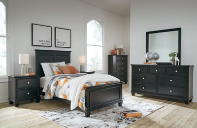 Click here for Lanolee Twin Panel Bed with Mirrored Dresser  Ches... prices