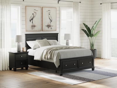 Click here for Lanolee Queen Panel Storage Bed  Black prices