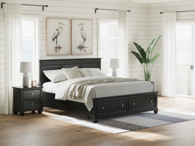 Click here for Lanolee California King Panel Storage Bed  Black prices