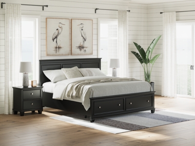 Click here for Lanolee King Panel Storage Bed  Black prices